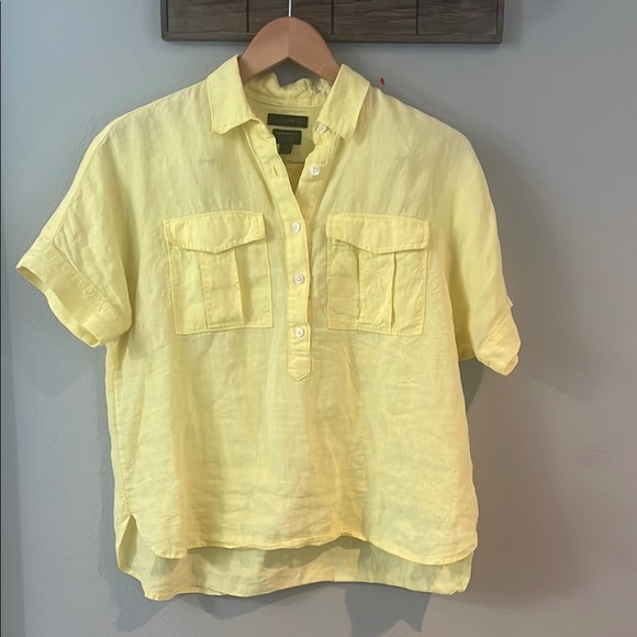 J. Crew | Tops | J Crew Baird Mcnutt 0 Irish Linen Buttercream Yellow ...